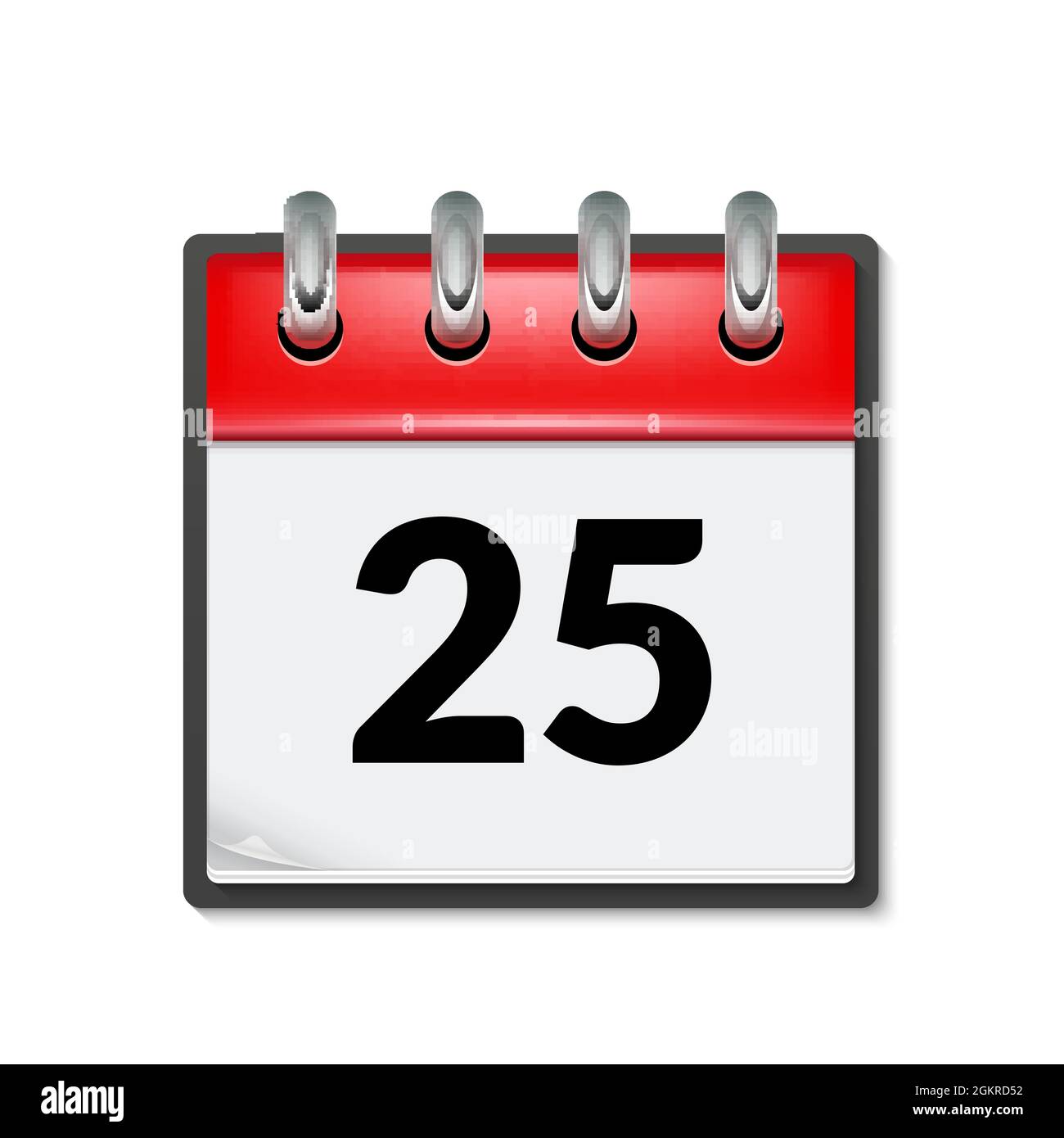 Calendar icon with date 25 day month. Flat agenda day reminder event ...