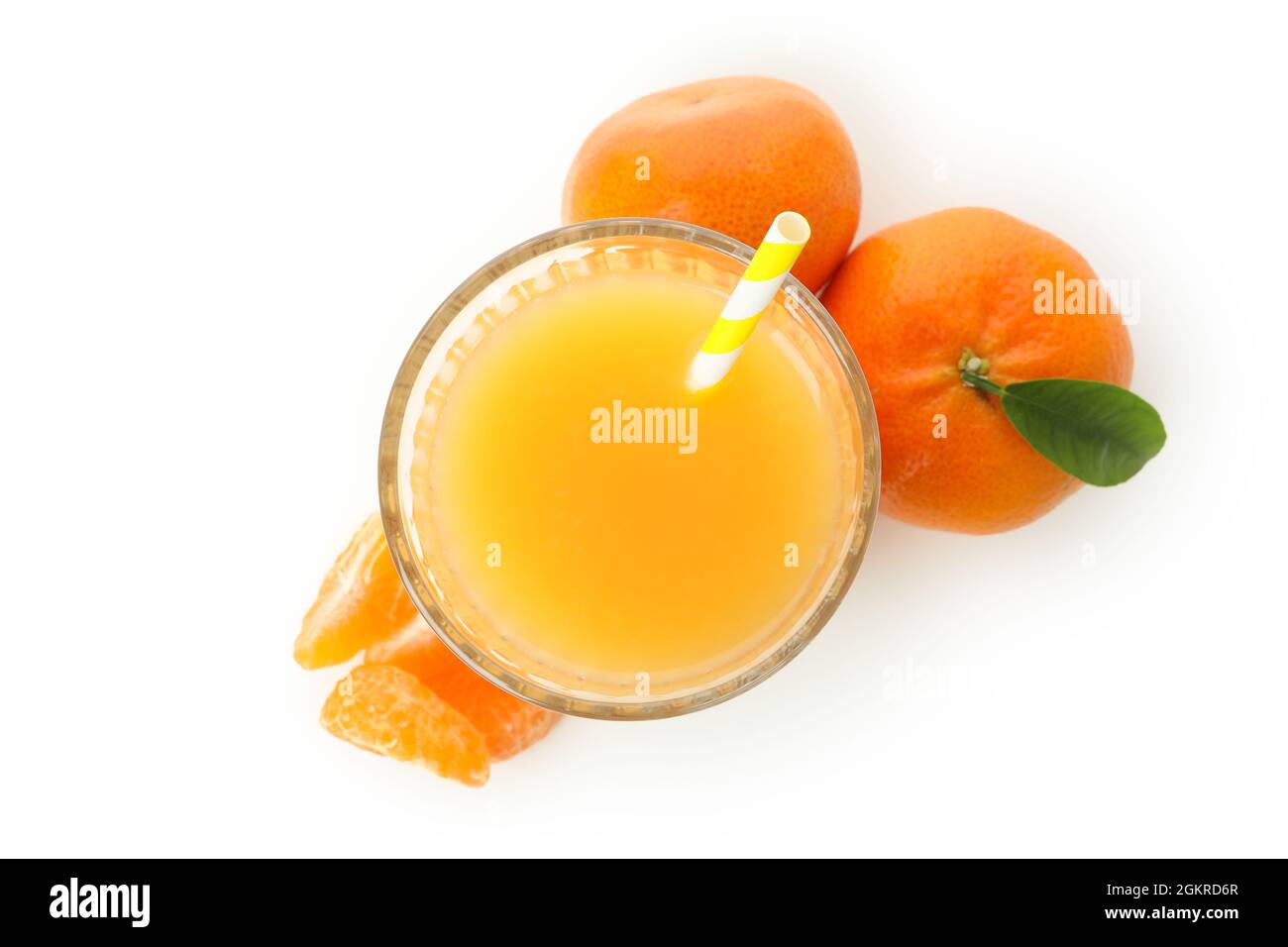 Mandarin juice and ingredients isolated on white background Stock Photo ...