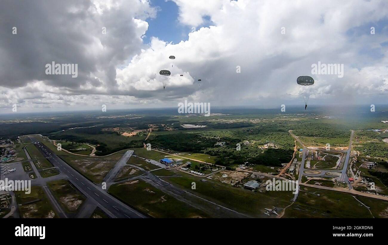 Allied nations conduct joint parachute operations during Tradewinds ...