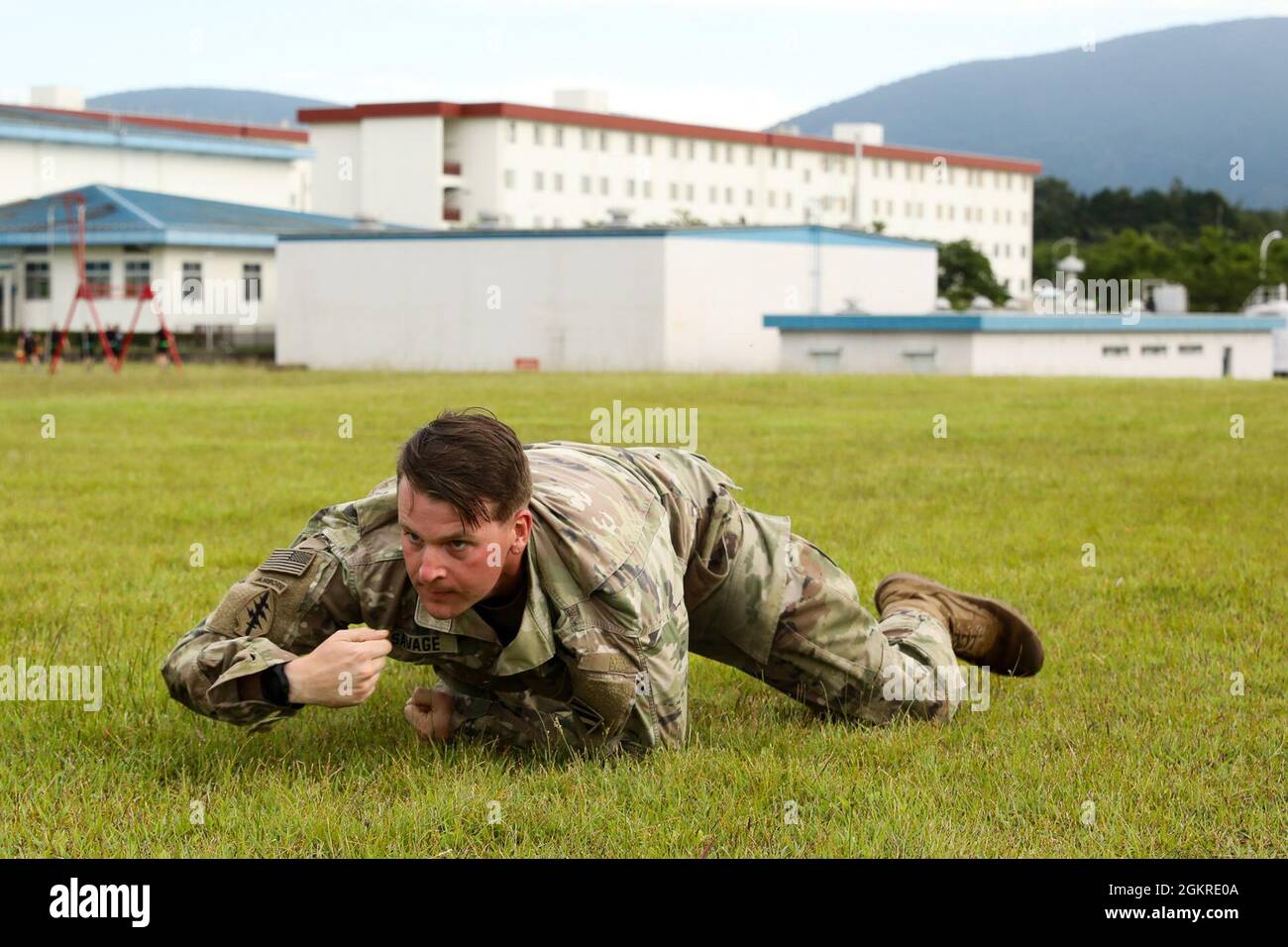 U.S. Army Sgt. Angus Savage, a Seattle, Washington, native assigned to ...
