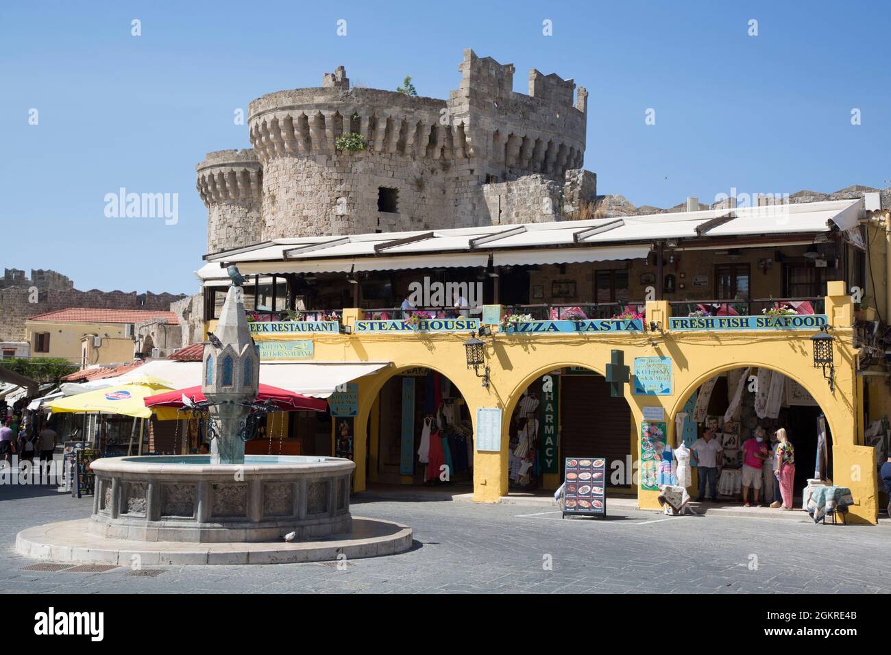 Hippocrates Square, Rhodes Old Town, Rhodes, Dodecanese Island Group ...