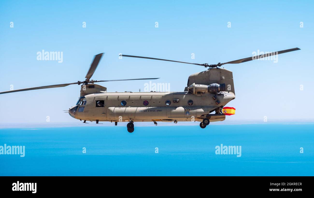 A Task Force Phoenix U.S. Army CH-47 Chinook helicopter flies a Spanish ...