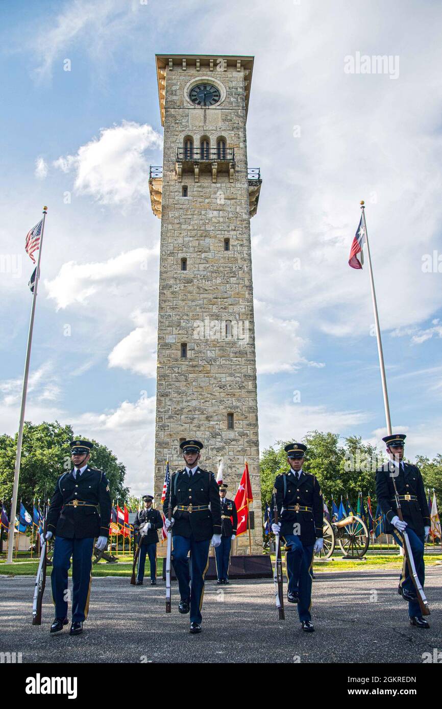 U.S. Army drill team from Joint Base San Antonio Fort Sam Houston puts ...