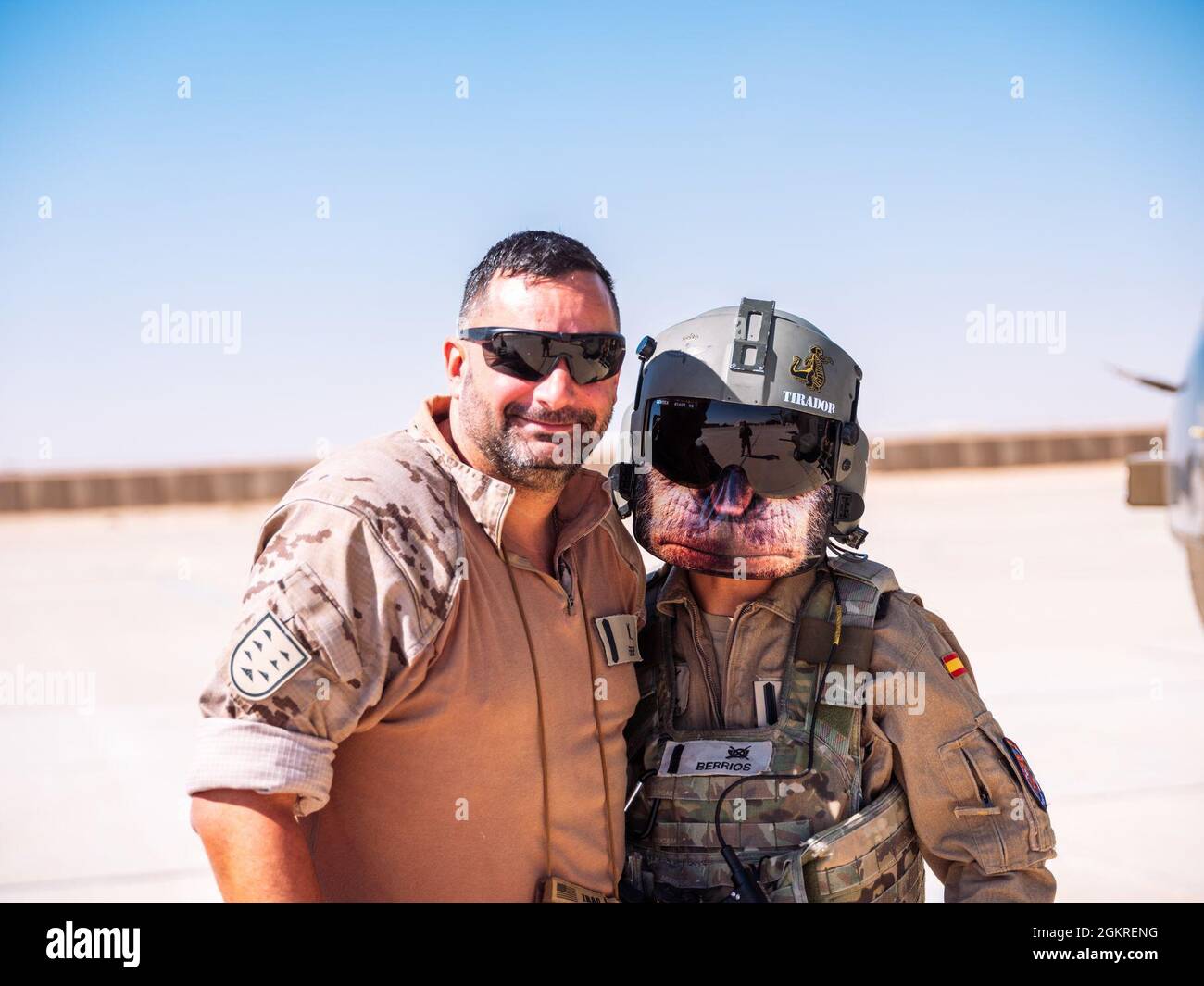 Two Soldiers from the Spanish Army Airmobile Force's Task Force Toro ...