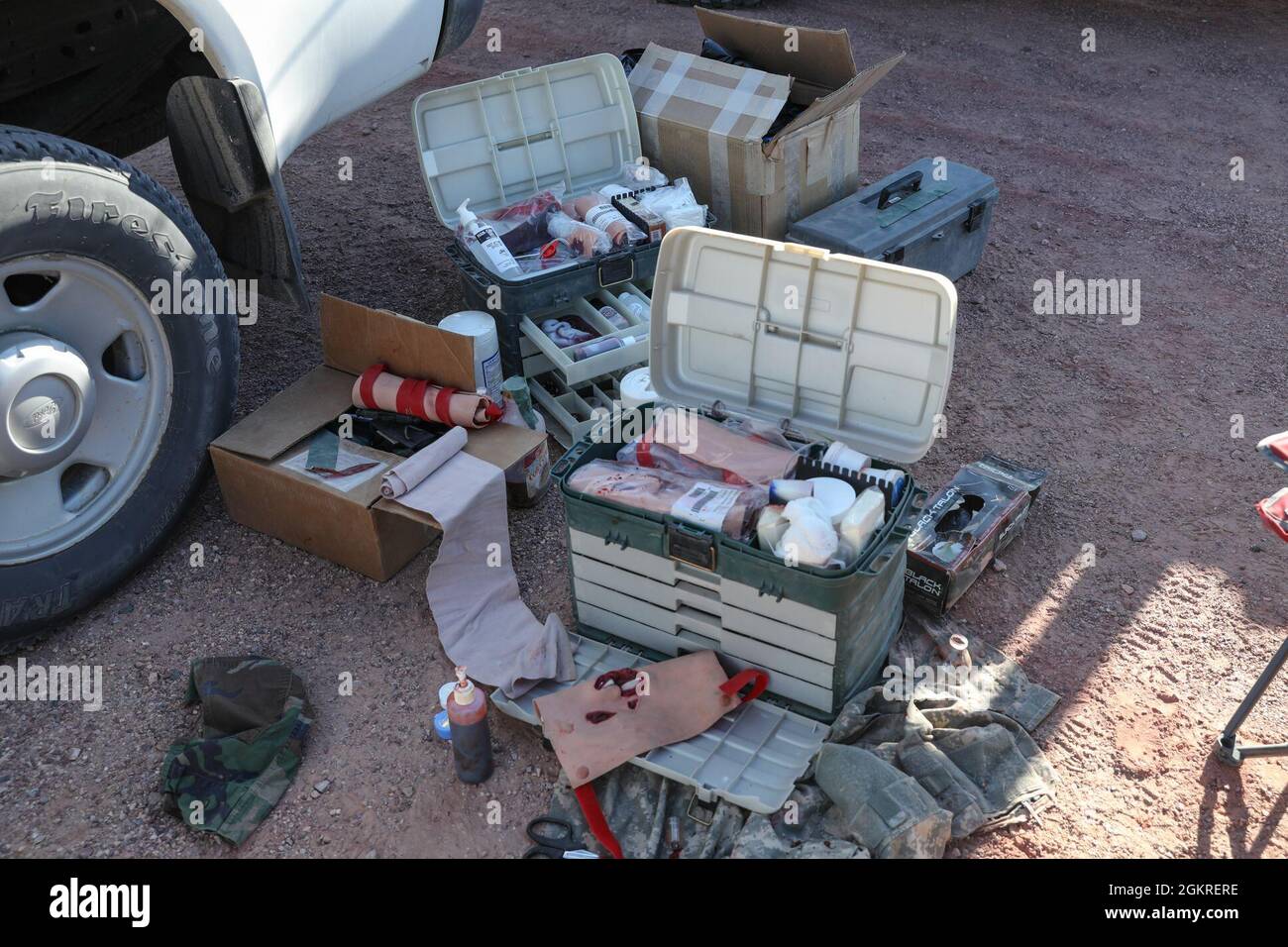 The moulage kit is full of fake wounds and fake blood that can be ...