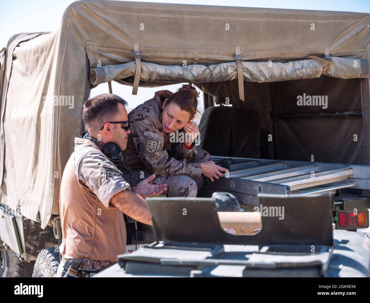 Two Soldiers from the Spanish Army Airmobile Force's Task Force Toro ...