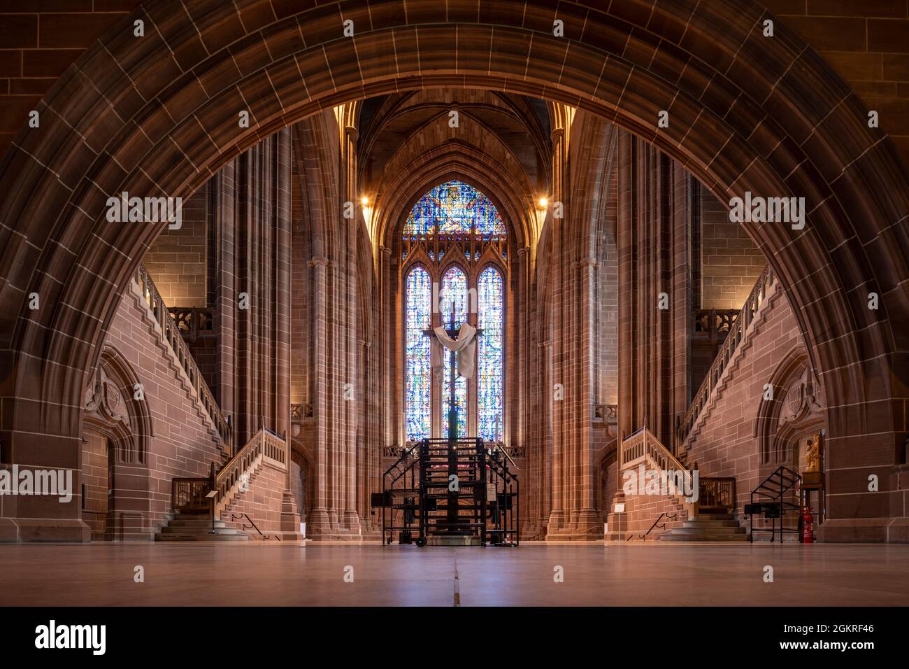 Interior of Liverpool Cathedral, Liverpool, Merseyside, England, United ...