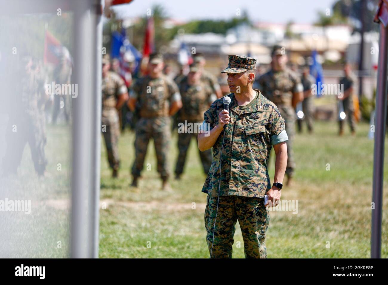 U.S. Marine Col. Eric Garcia, the commanding officer of Marine Aircraft ...