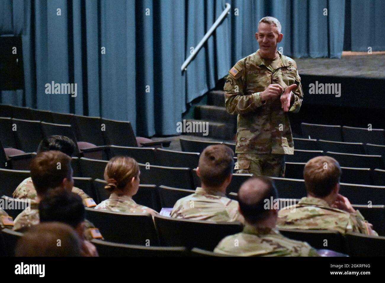 Brig. Gen. David S. Doyle, Joint Readiness Training Center and Fort Polk commander, speaks to ...