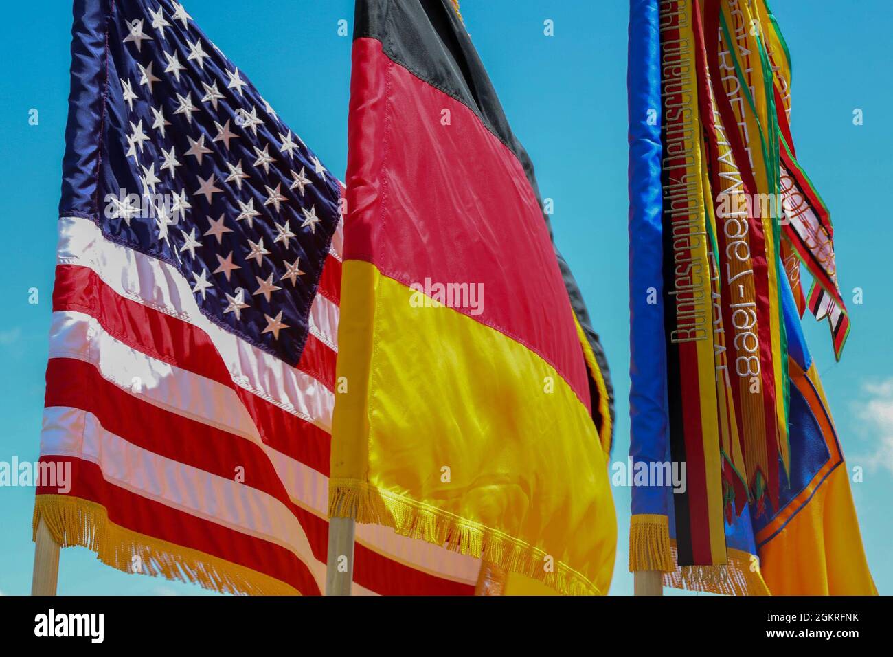 An American and German flag stand side by side symbolizing continued ...