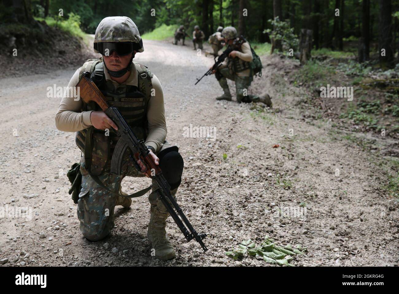Romanian Soldiers Conduct An Administrative Boundary Line Lane During