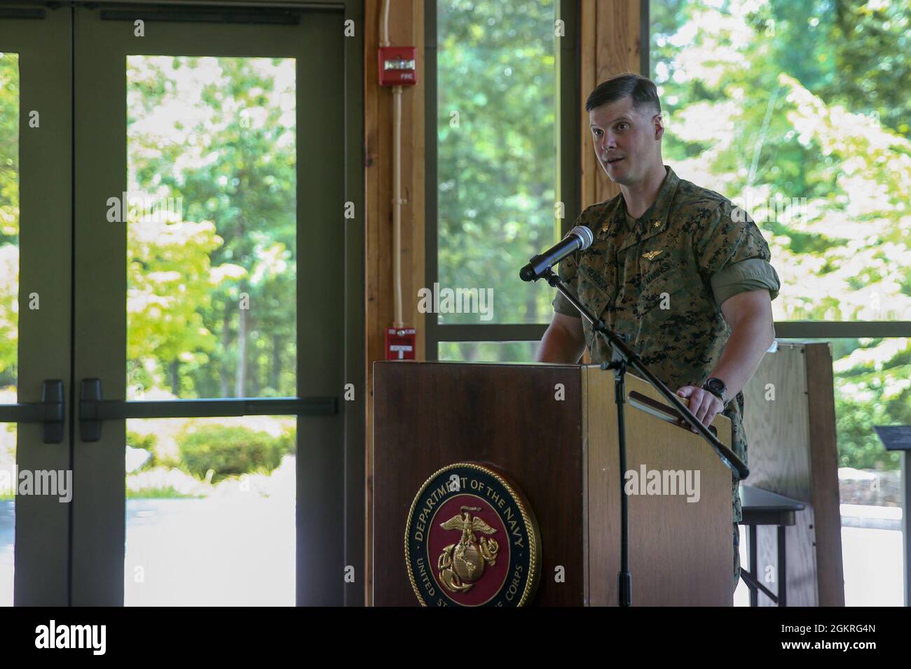 U.S. Marine Corps Maj. Jerry Peacock, MMRP-31 branch head for Policy ...