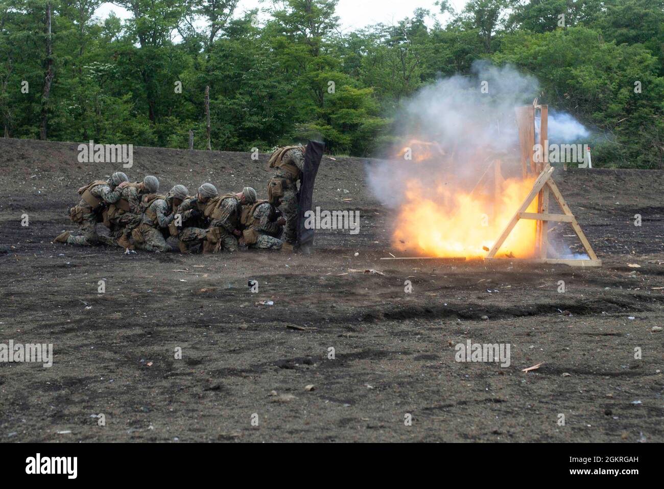 U.S. Marines with 2d Battalion, 2d Marines, conduct a demolition range ...