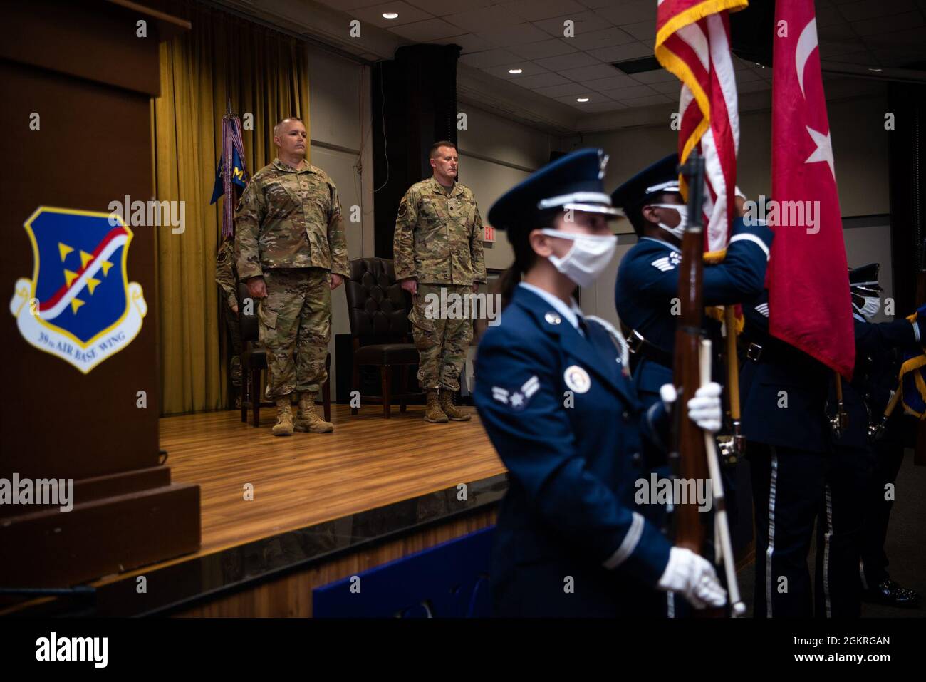 Col. Douglas Whitehead, left, 39th Weapons Systems Security Group ...