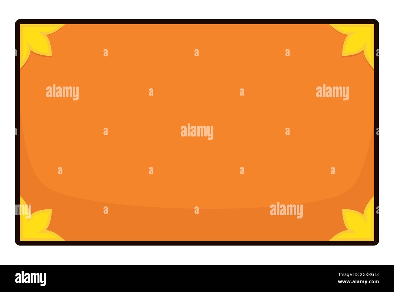Template sign with orange color decorated with yellow flowers and bold ...