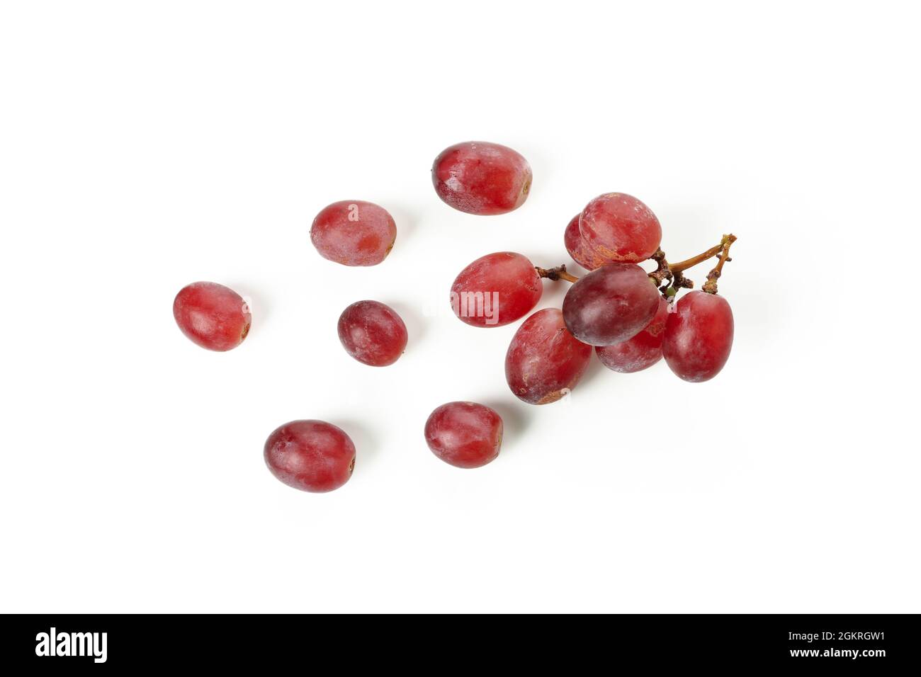 Red ripe grape isolated on white background Stock Photo - Alamy