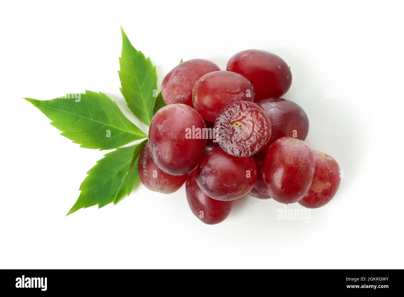 Red ripe grape isolated on white background Stock Photo - Alamy