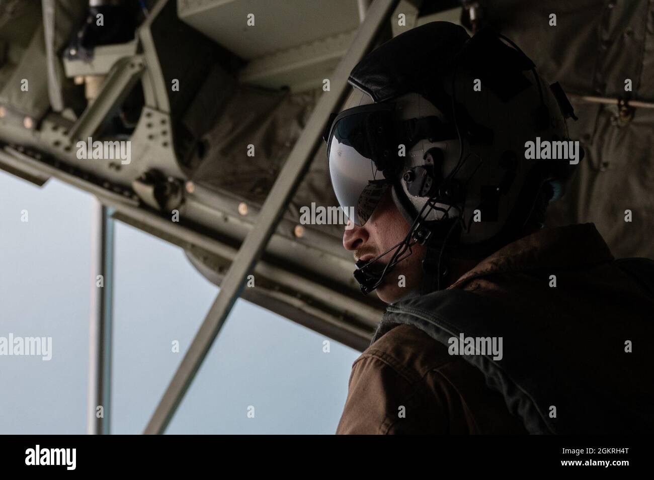 U.S. Marine Corps Sgt. Charles Anderson, a loadmaster assigned to ...