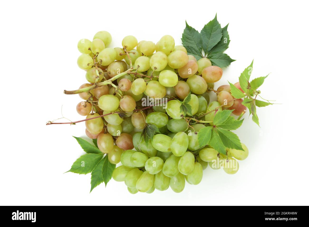 Green ripe grape isolated on white background Stock Photo - Alamy