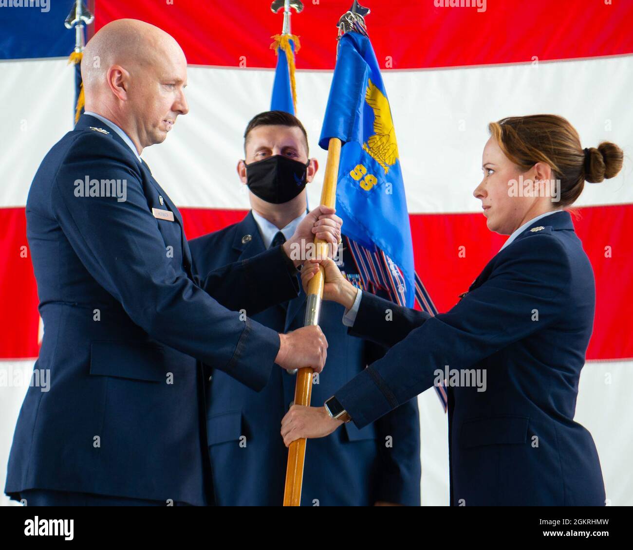 The 88th Operations Support Squadron holds a change of command ceremony ...