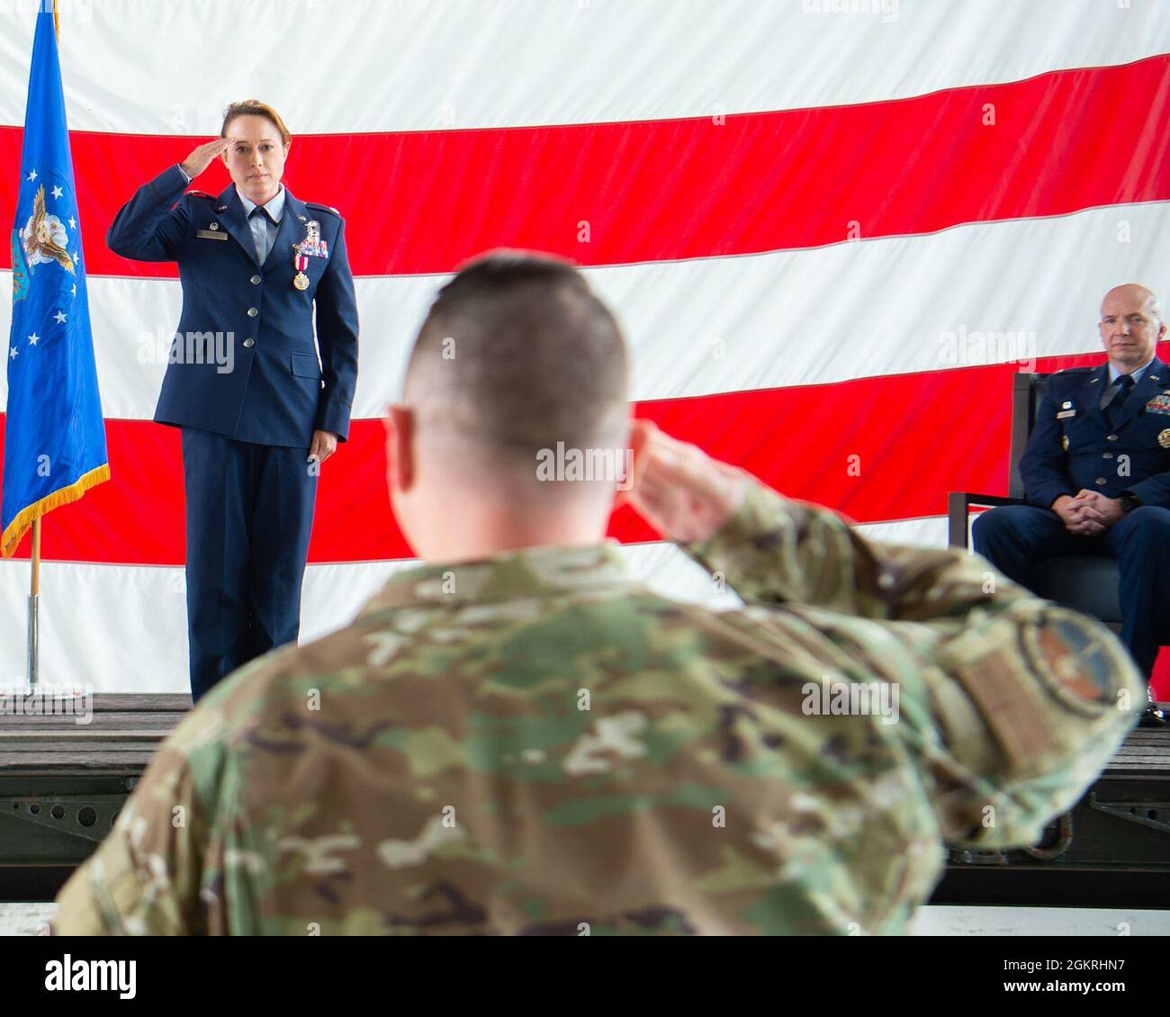 The 88th Operations Support Squadron holds a change of command ceremony ...