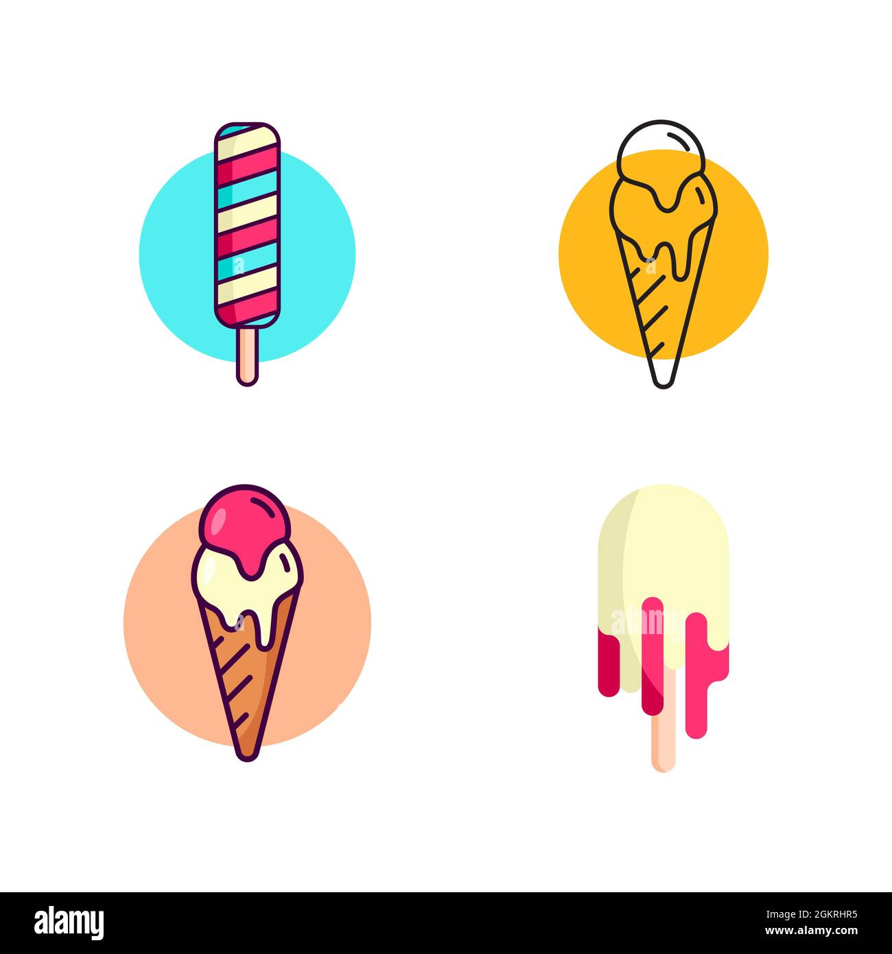 Ice Cream Vector icon design illustration Template Stock Photo - Alamy