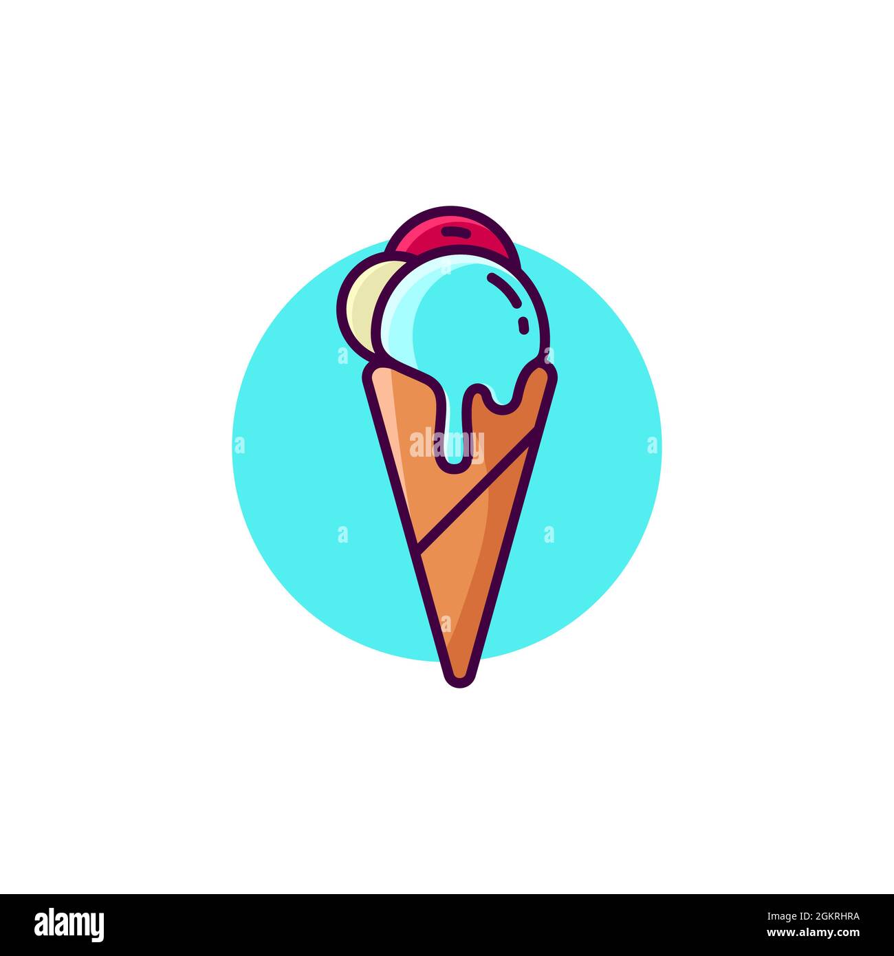 Ice Cream Vector icon design illustration Template Stock Photo - Alamy