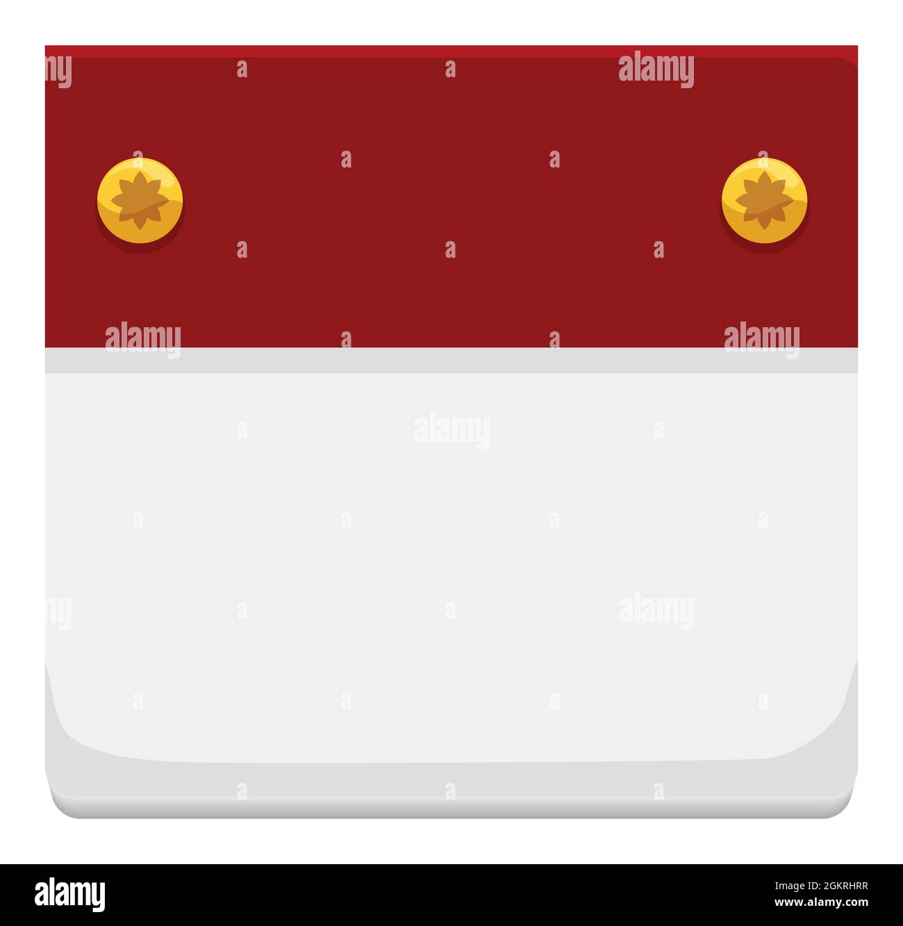 Loose-leaf calendar template with golden buttons decorated with flowers ...