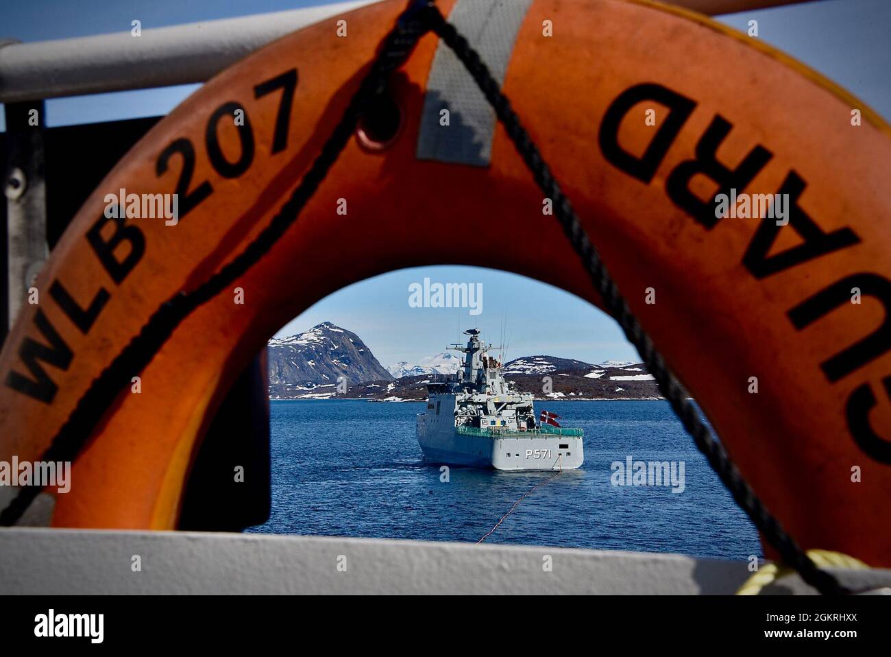 The USCGC Maple (WLB 207) crew participate in a towing exercise with ...