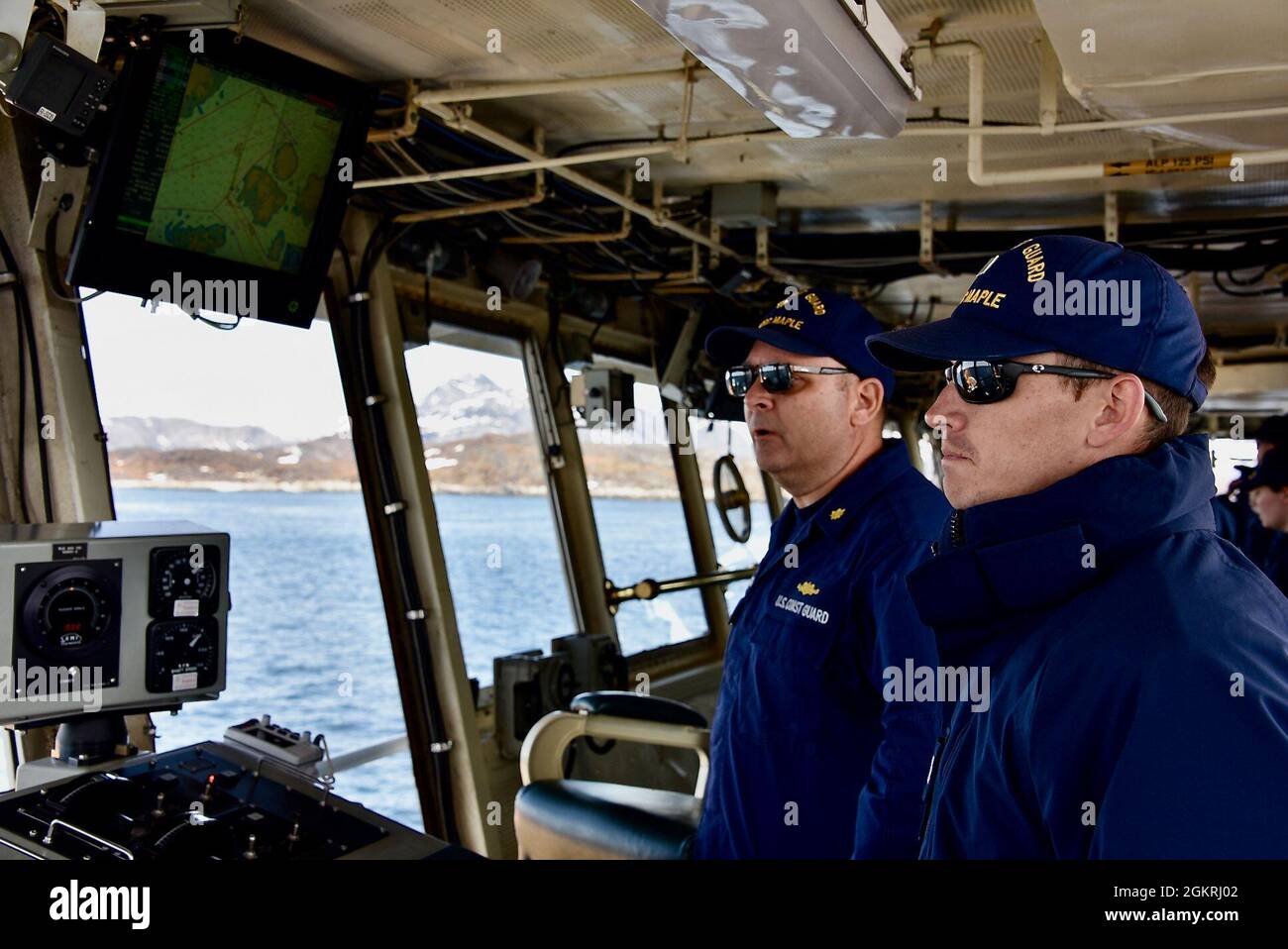 The USCGC Maple (WLB 207) crew participate in a navigation exercise ...