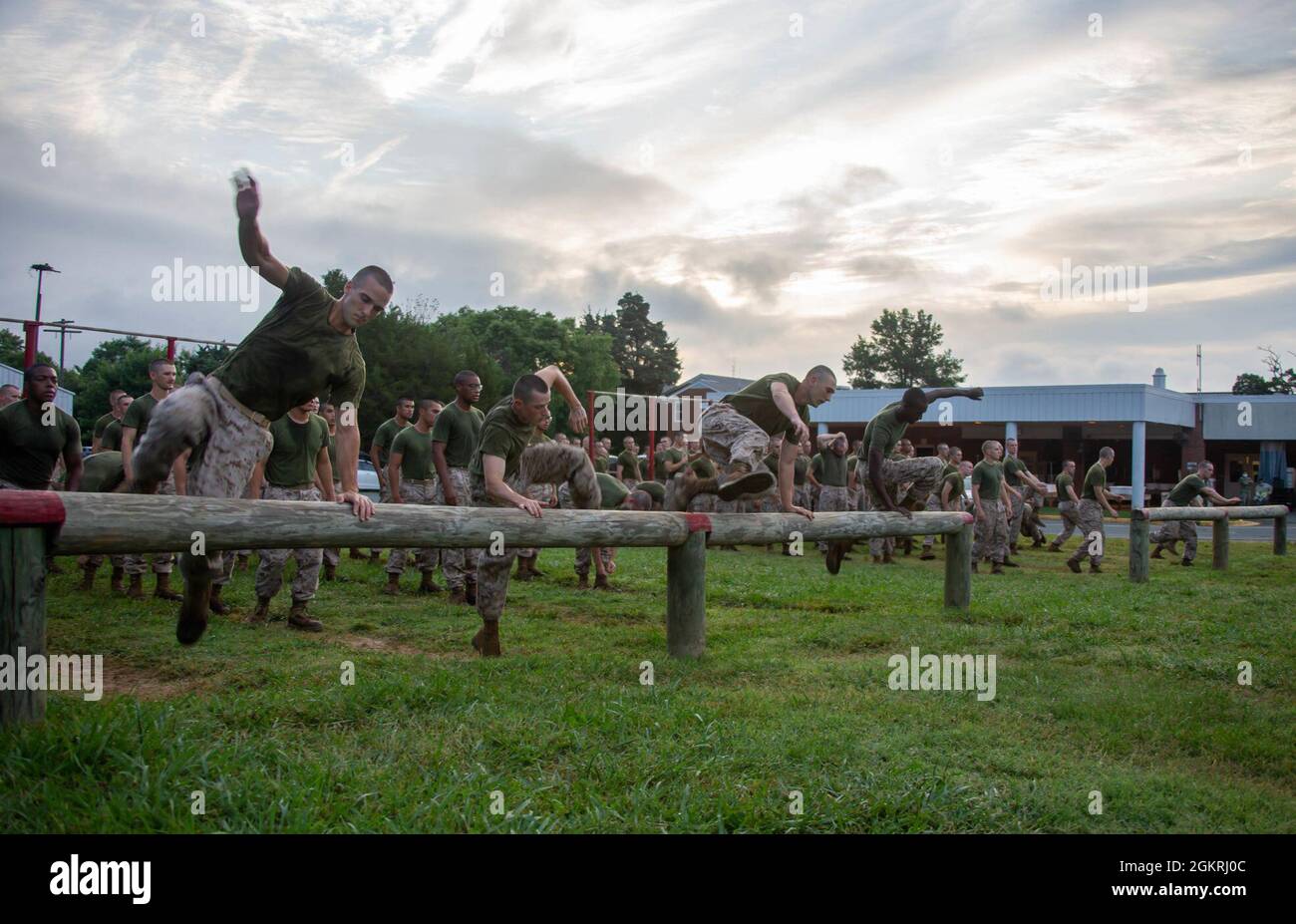 U.S. Marine Corps officer candidates from Lima Company, execute the ...