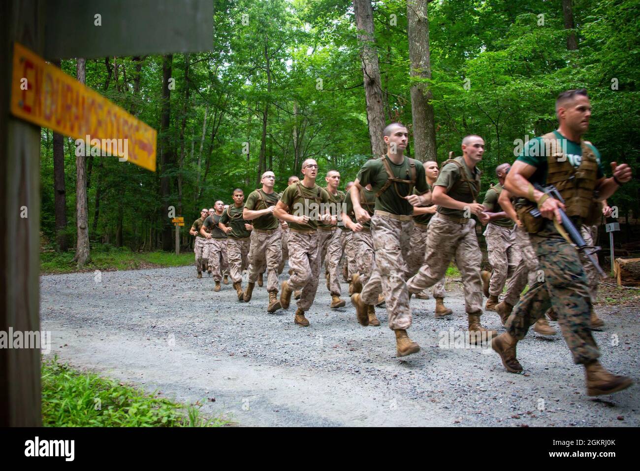 U.S. Marine Corps officer candidates from Lima Company, execute the ...