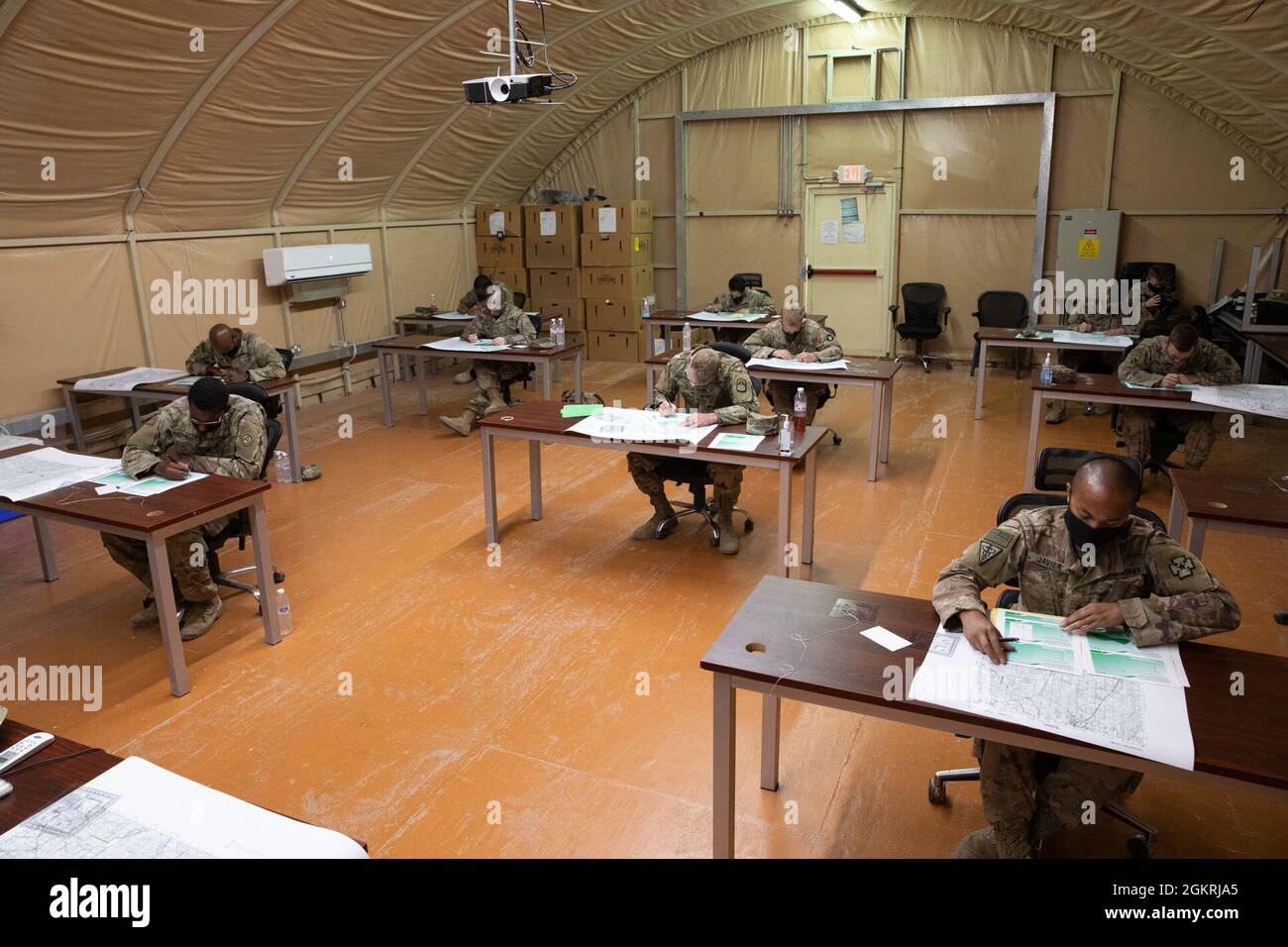 U.S. Army Soldiers take a land navigation exam as part of the U.S. Army ...