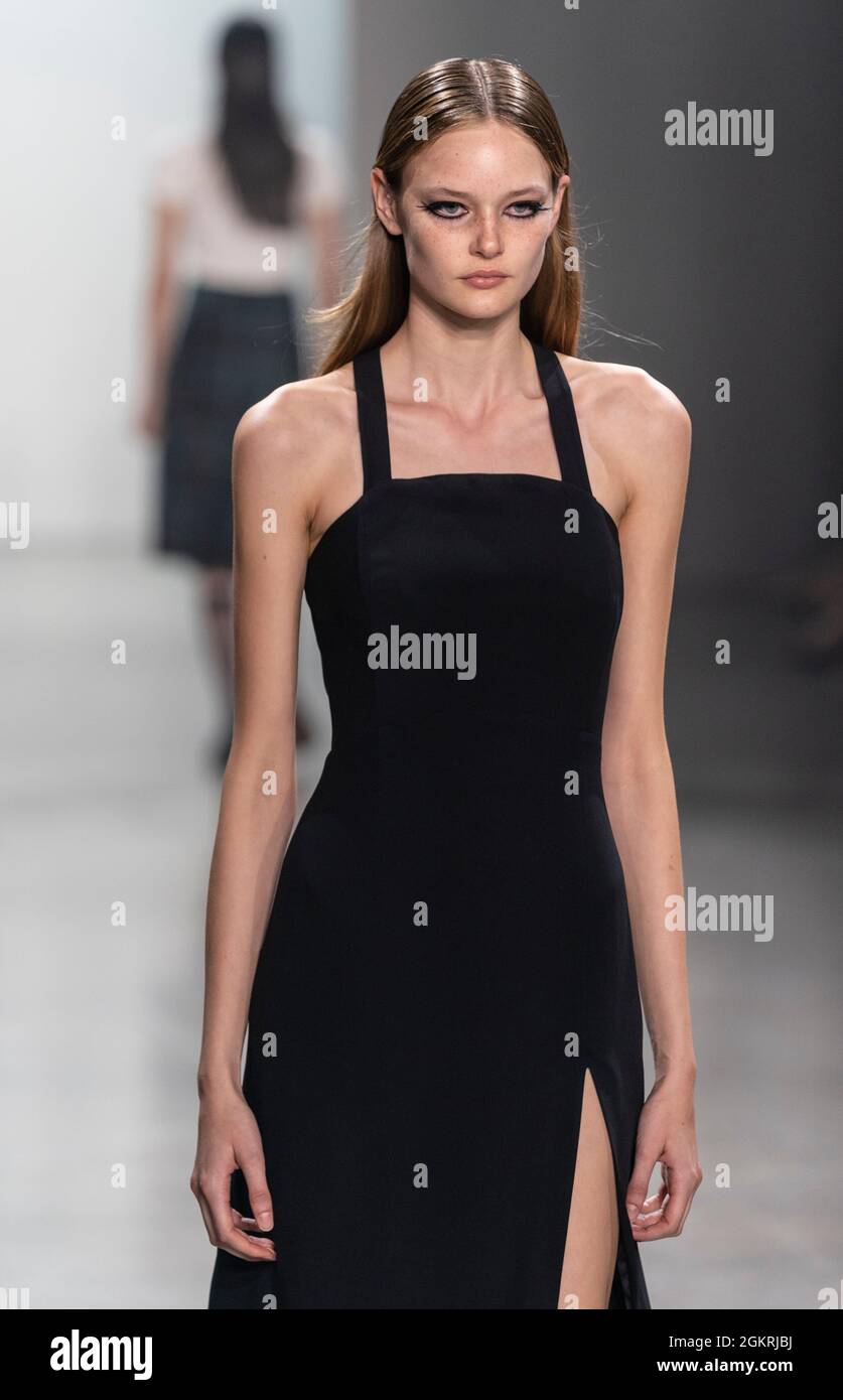 New York, NY - September 9, 2021: Model walks runway for Michelle ...
