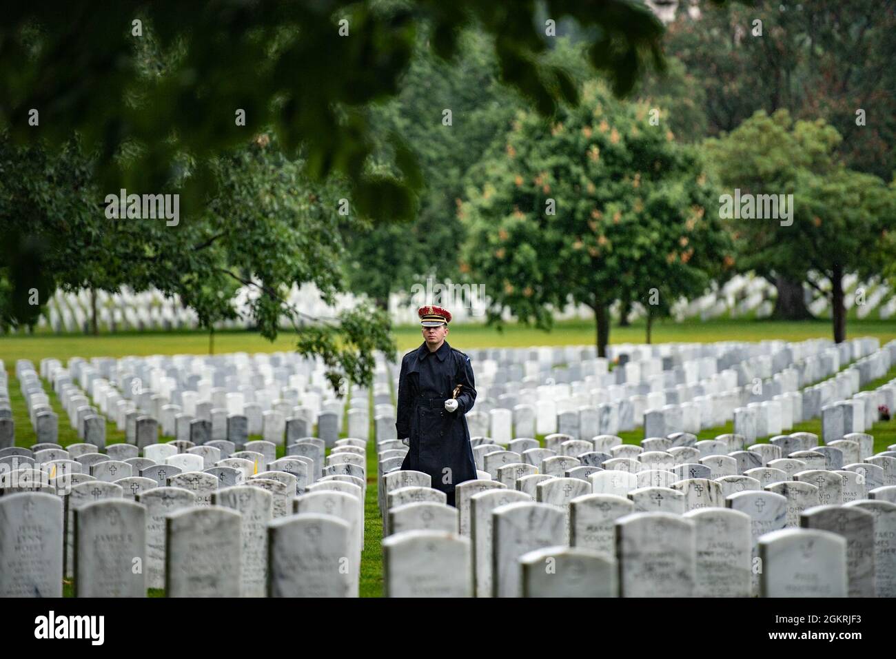 A bugler from the U.S. Army Band, “Pershing’s Own” supports military ...