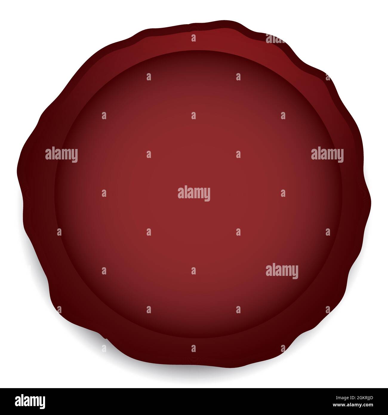 Template design of a red sealing wax stamp, isolated over white ...