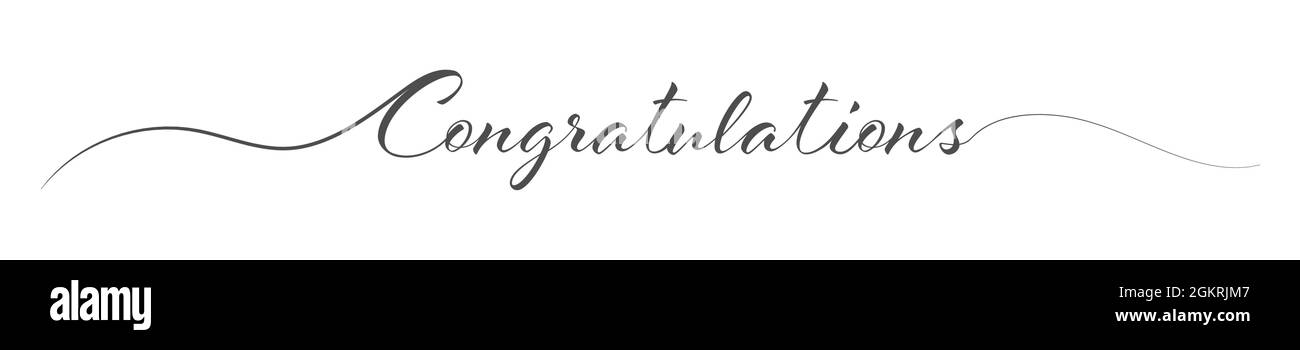 Calligraphic inscription Congratulations on a white background for ...