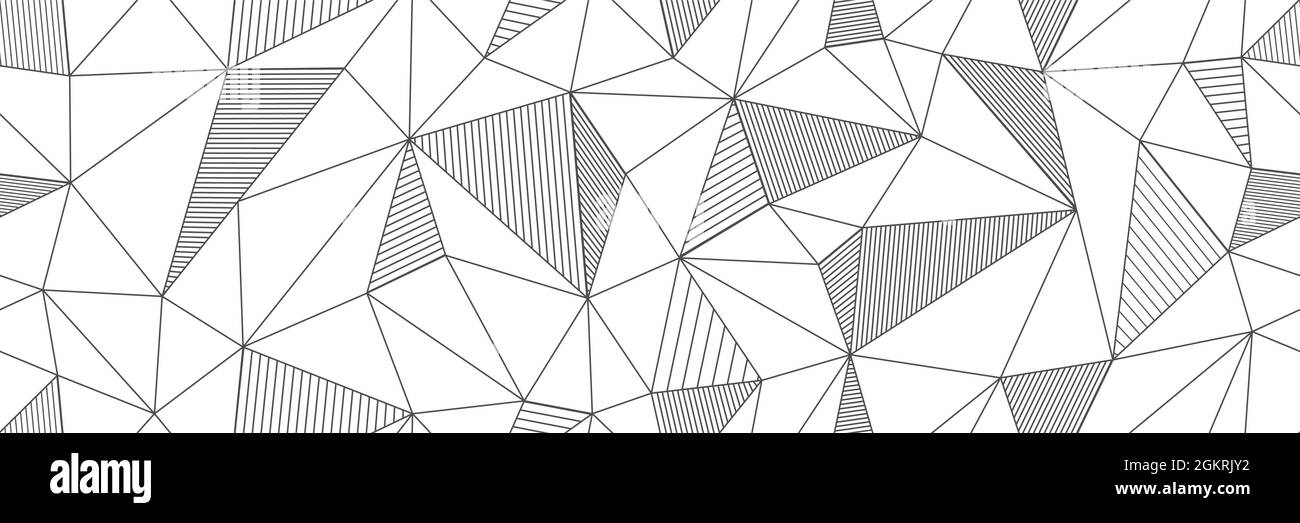 seamless linear pattern forms triangles with hatching elements. Vector ...