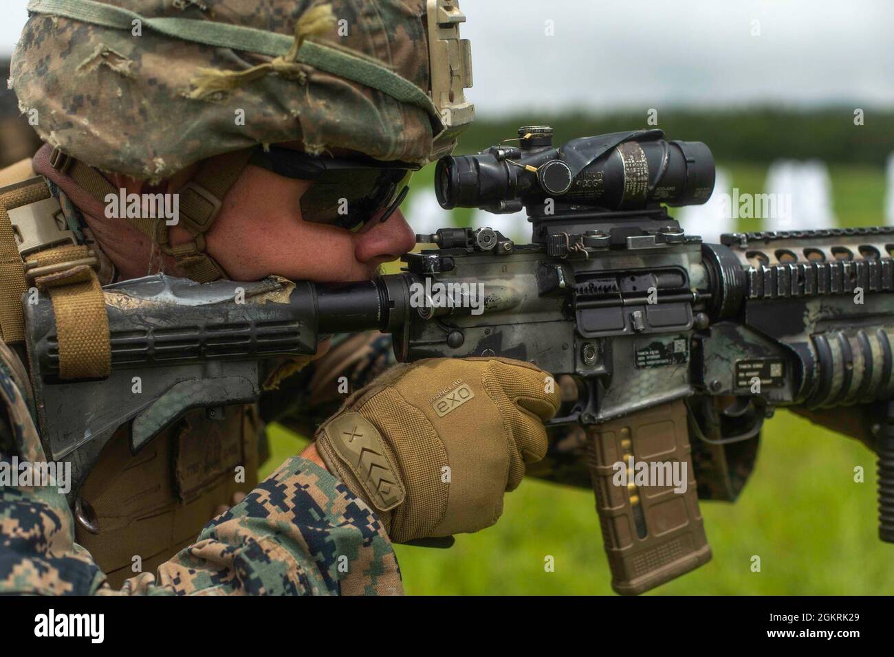 U.S. Marine Corps Lance Cpl. Grant Lancaster, a machine gunner with 2d ...