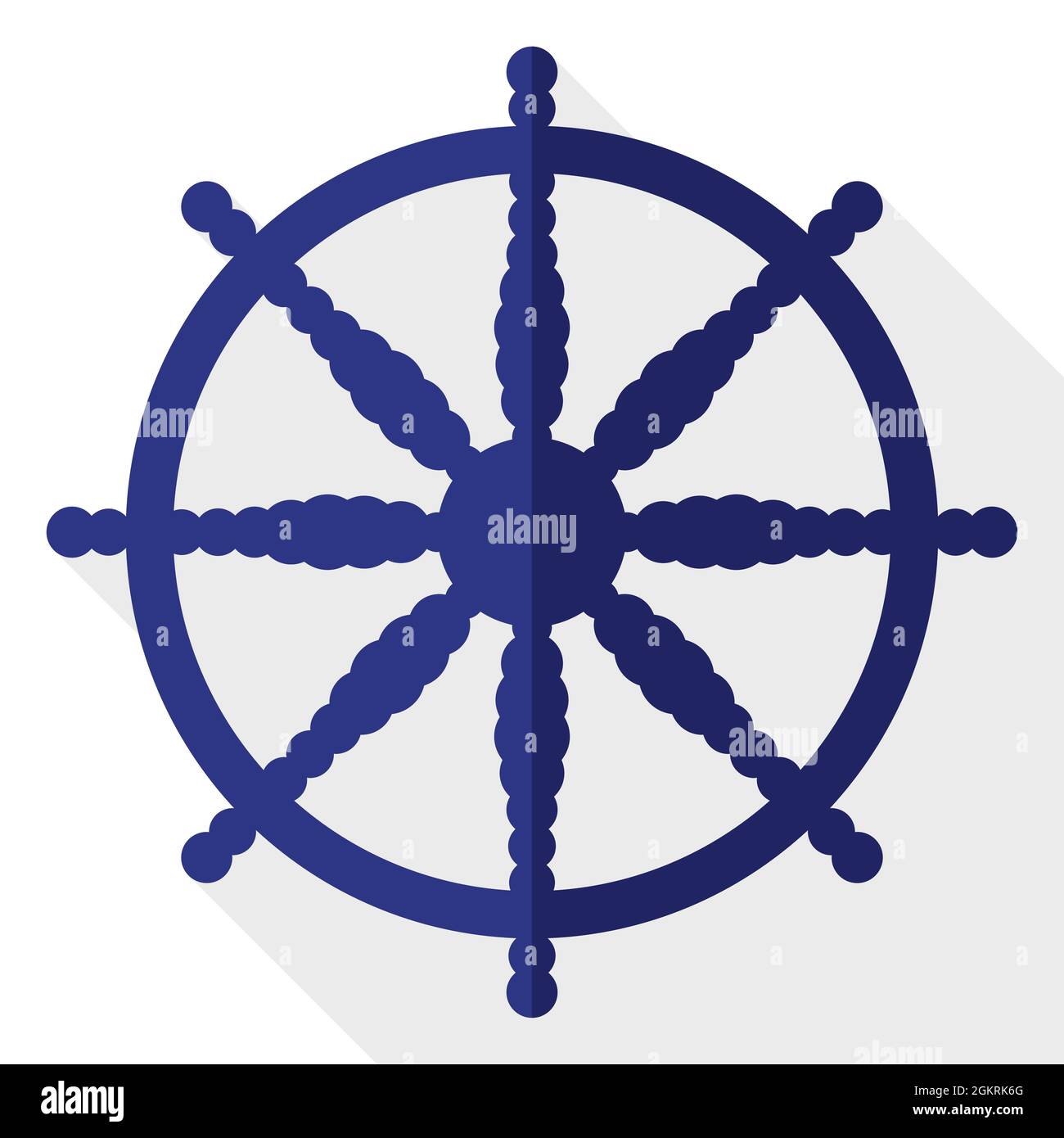 Wheel of dharma -or Dharmachakra- symbol in flat style and long shadow ...