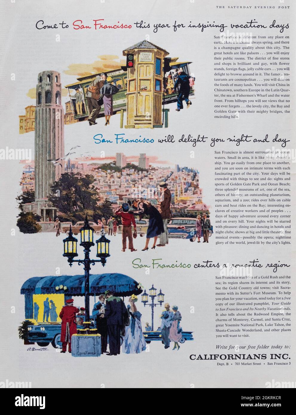 "The Saturday Evening Post" 14 February 1959 Magazine Advert, USA Stock ...