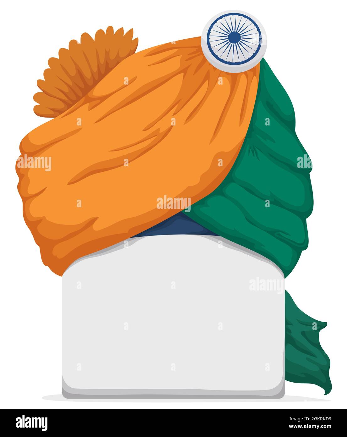 Traditional turban -or Pheta- with Indian colors decorated with Ashoka ...