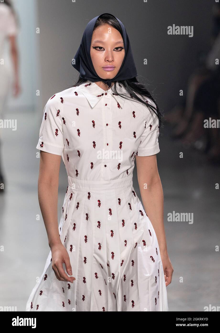 New York, NY - September 9, 2021: Model walks runway for Michelle ...