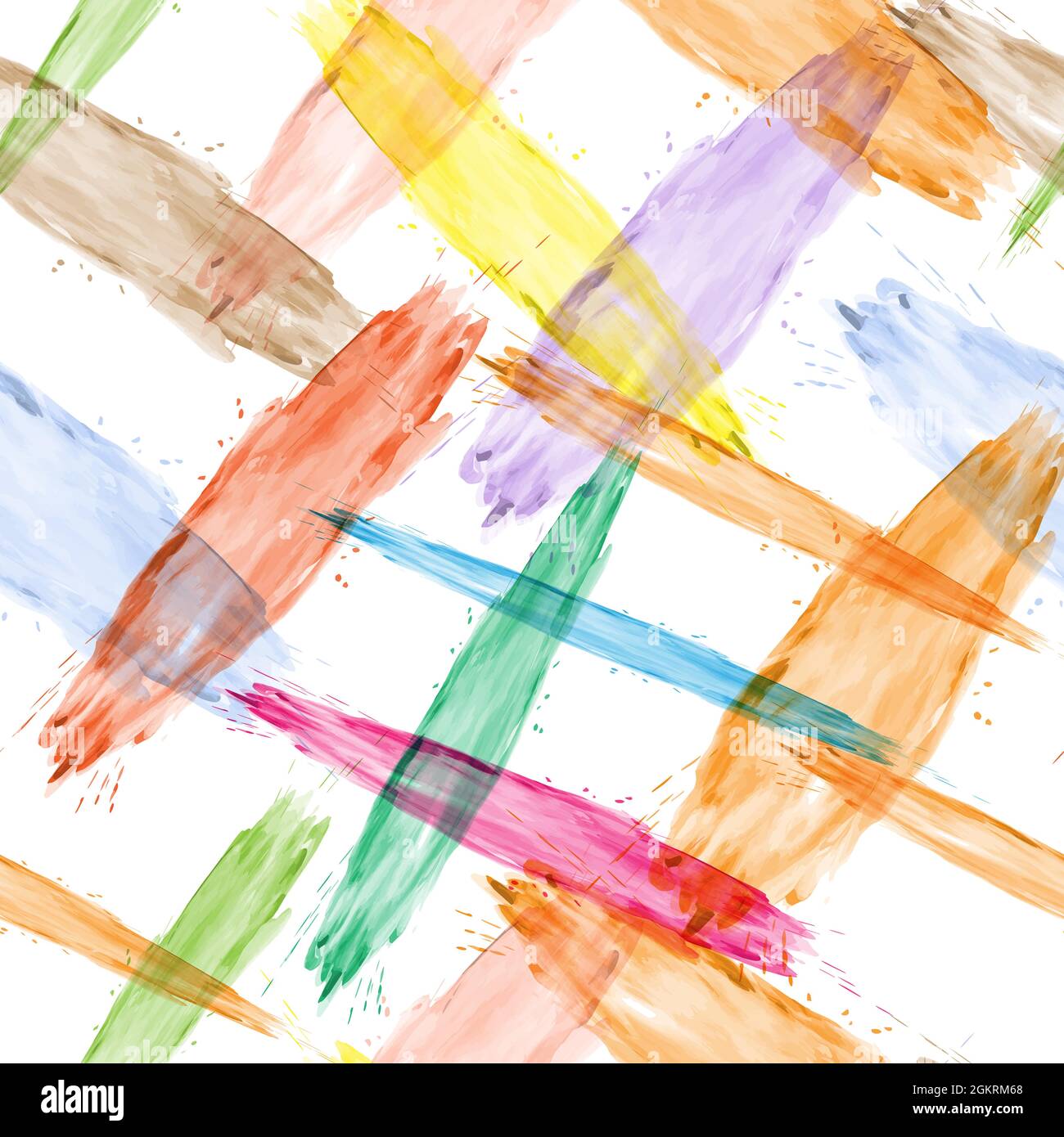 Abstract color seamless watercolor pattern with brush strokes for ...