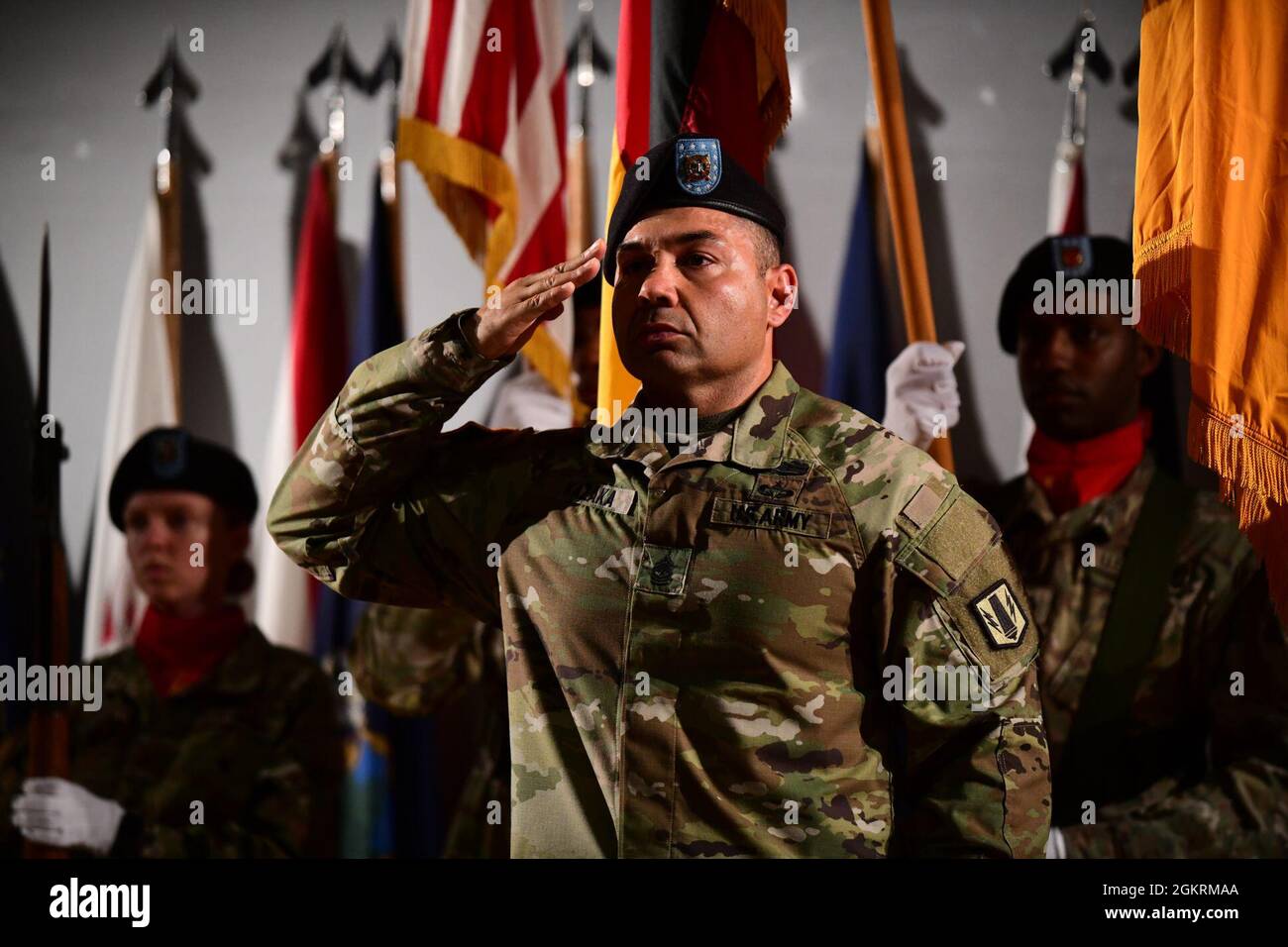 U.S. Sgt. Maj. Joshua J. Kazaka heads the Honor Guard assigned to the ...