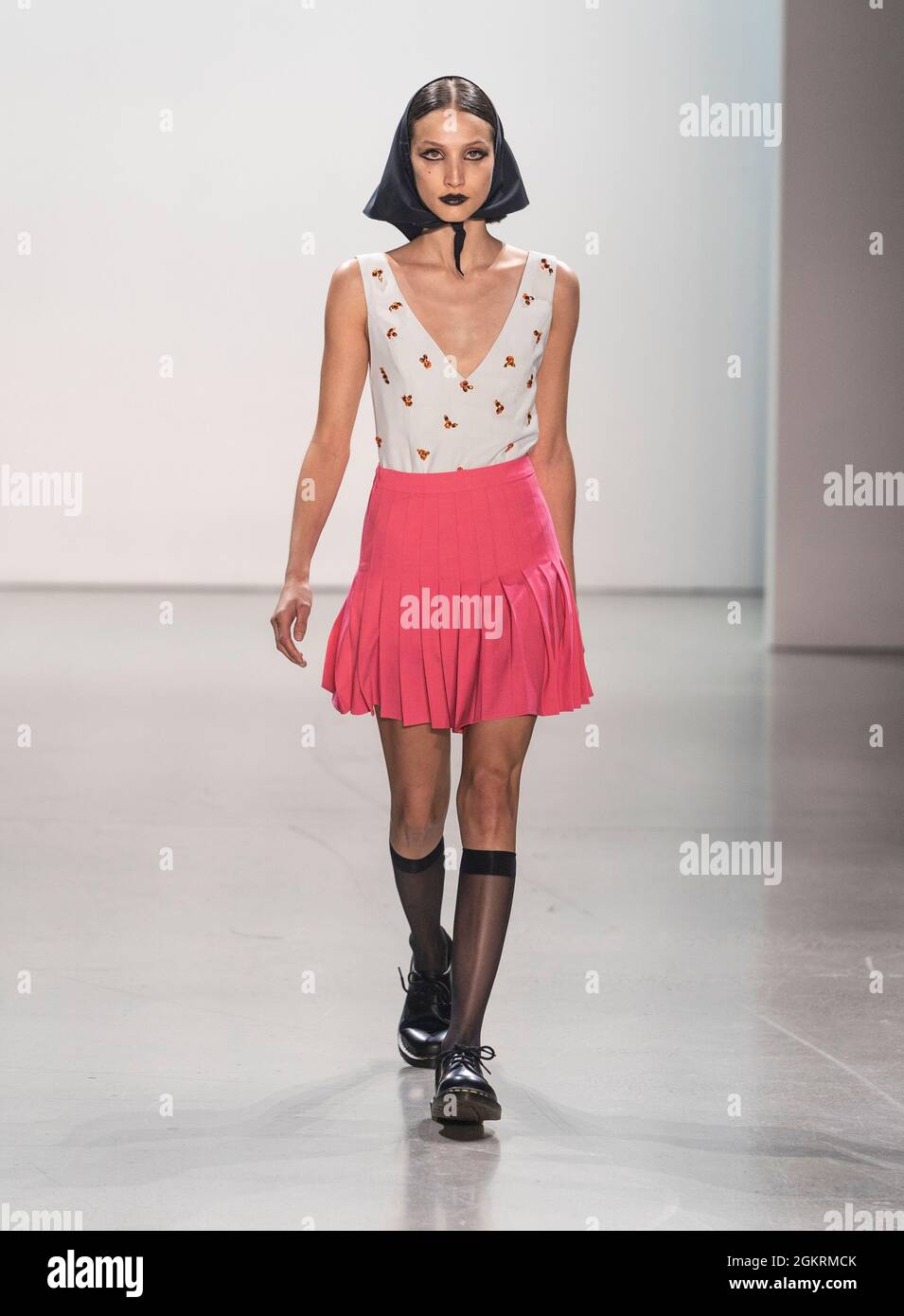 New York, NY - September 9, 2021: Model walks runway for Michelle ...