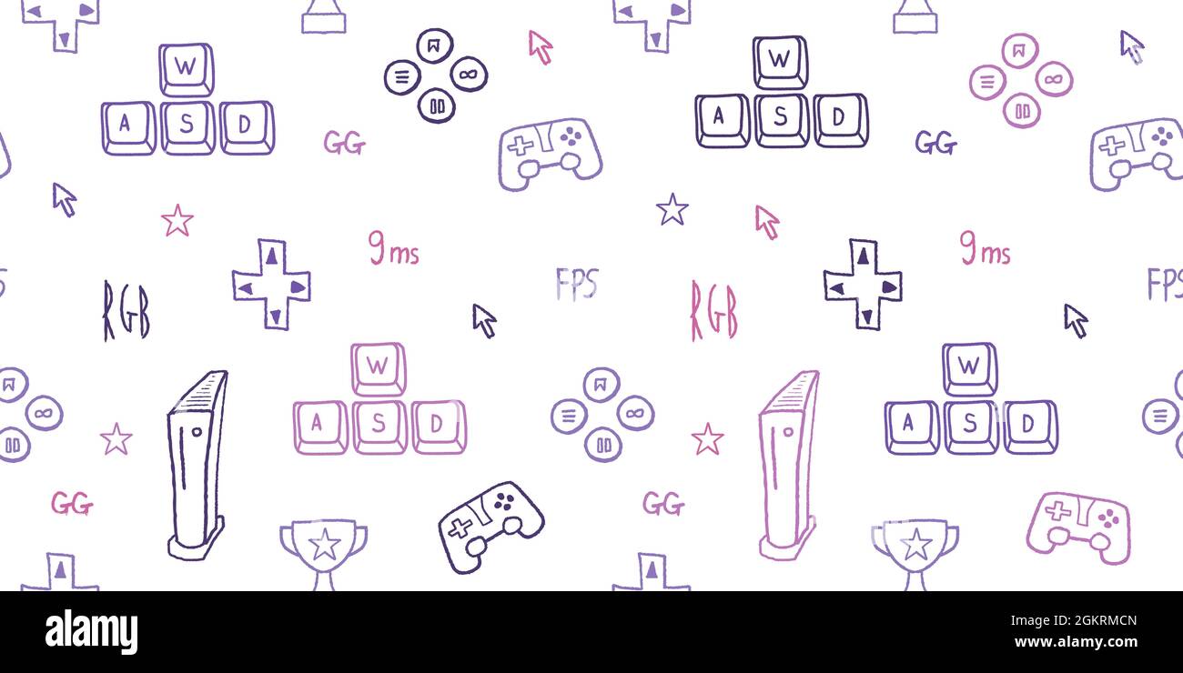 Gaming seamless pattern. Video game concept vector illustration. Gamer ...