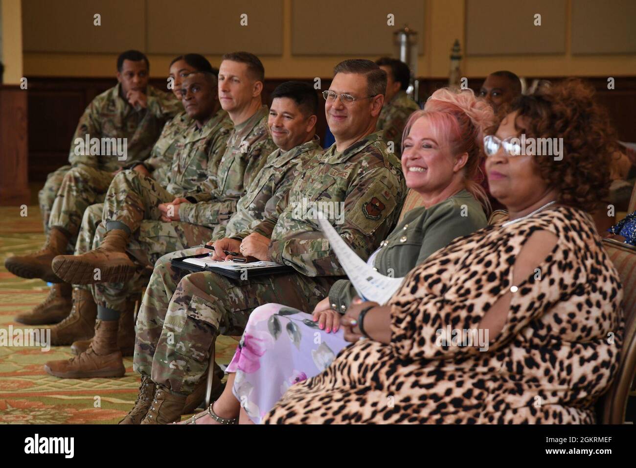 Keesler personnel attend a Juneteenth ceremony inside the Bay Breeze ...