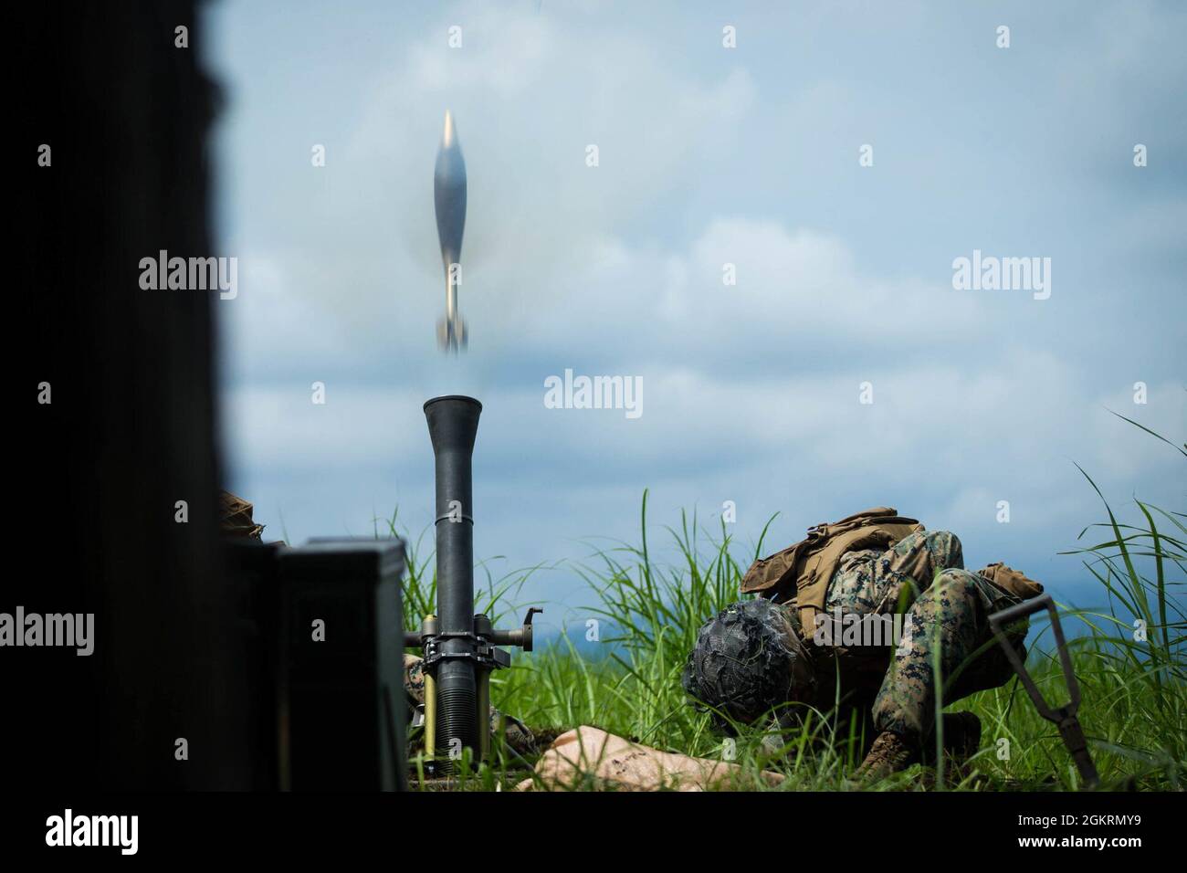 U.S. Marines with 2d Battalion, 2d Marines conduct a mortar range ...