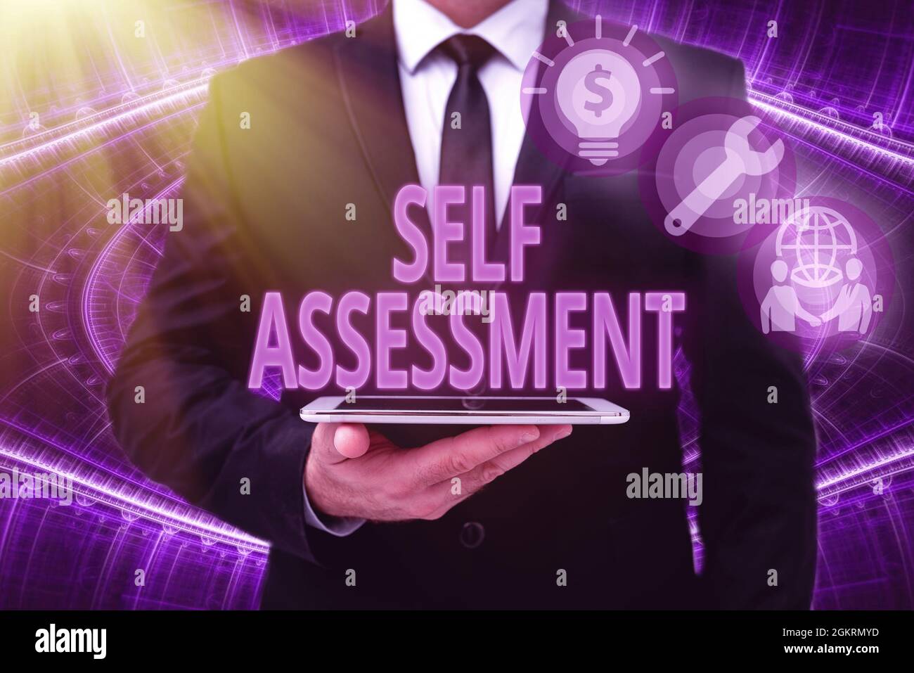Inspiration showing sign Self Assessment. Word for evaluation of ...